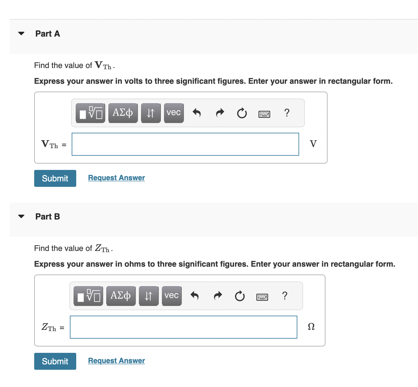 Solved Find the value of VTh. Express your answer in volts | Chegg.com