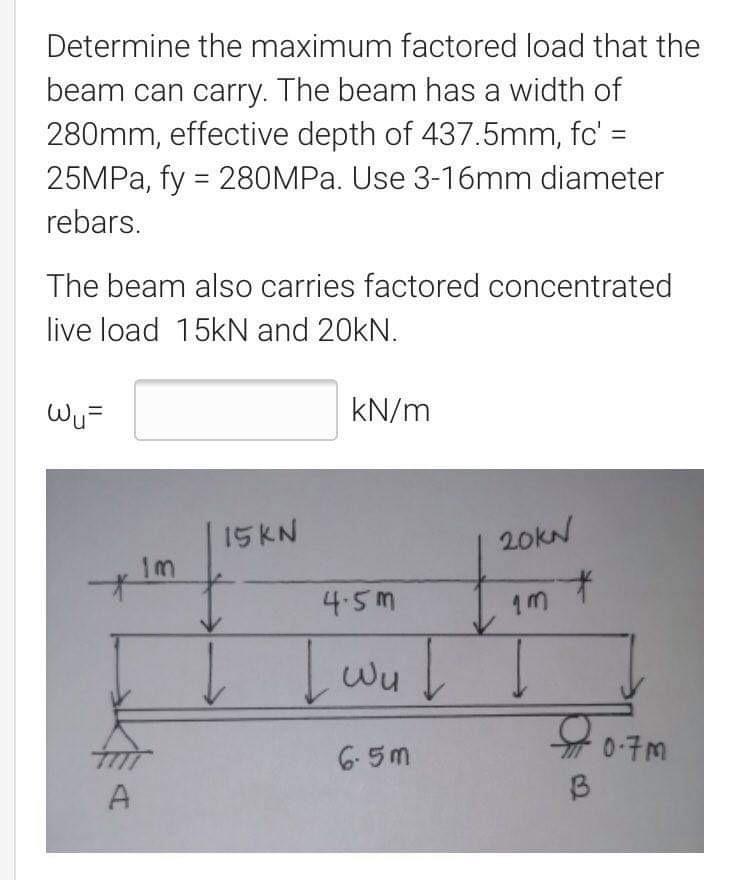 Solved Determine the maximum factored load that the beam can | Chegg.com