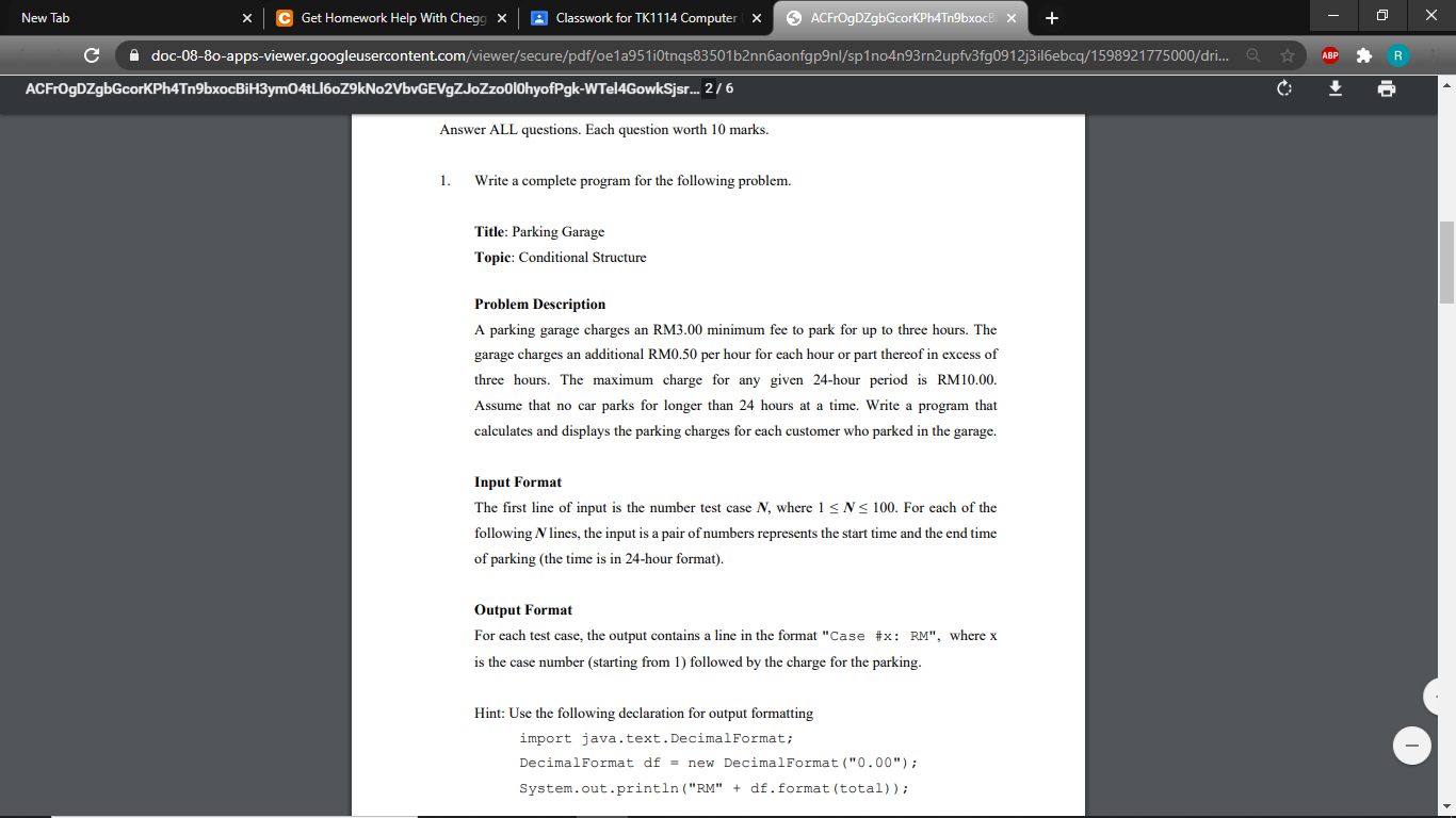 Solved New Tab Get Homework Help With Chegg X Classwork for | Chegg.com