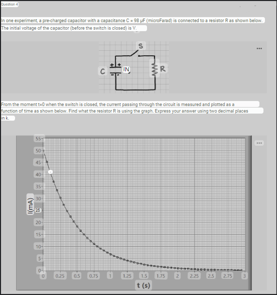 Solved In one experiment, a pre-charged capacitor with a | Chegg.com