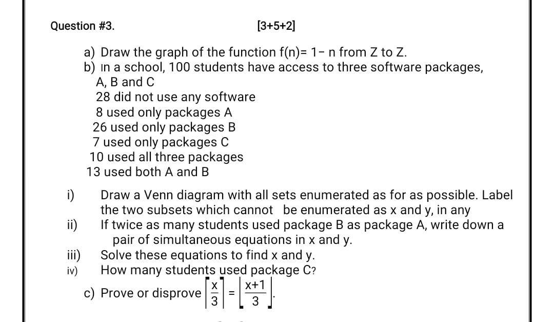 Solved Question #3. [3+5+2] a) Draw the graph of the | Chegg.com