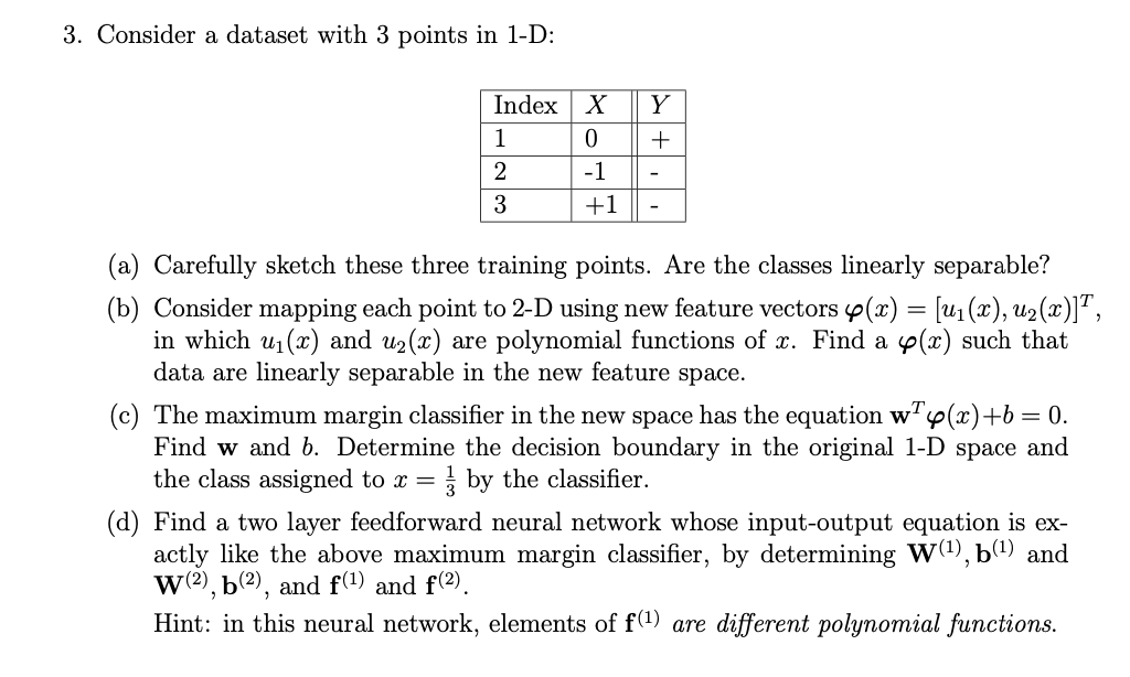 Solved 3. Consider a dataset with 3 points in 1-D: (a) | Chegg.com