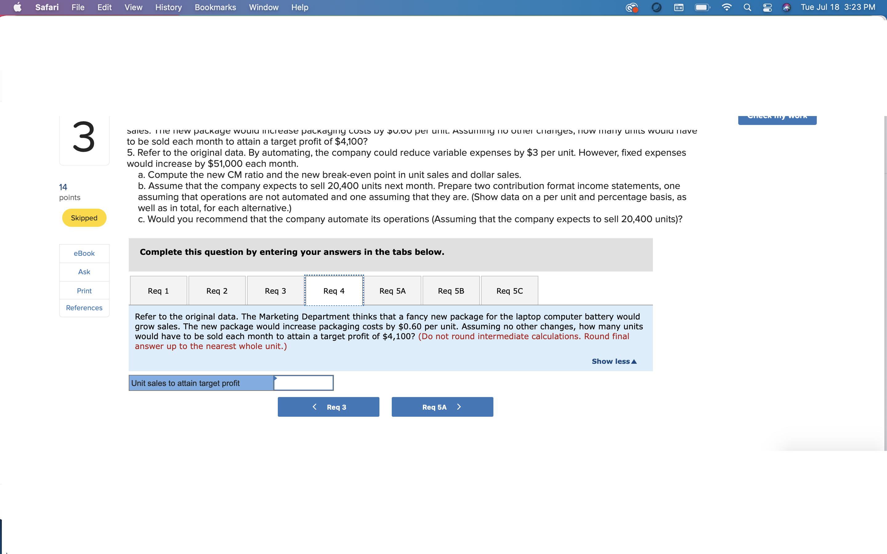 Solved Refer to the original data. By automating, the | Chegg.com