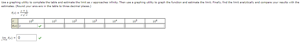 Solved Use a graphing utility to complete the table and | Chegg.com