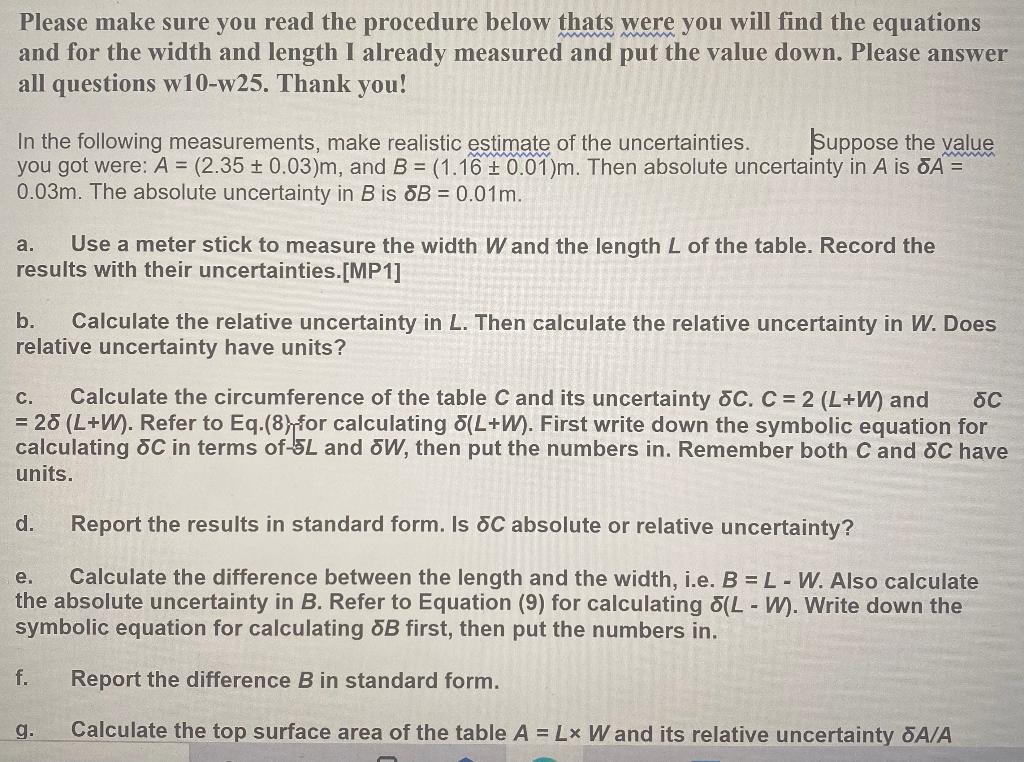 Solved Please make sure you read the procedure below thats | Chegg.com