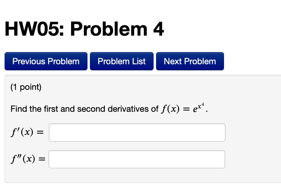 Solved HW05: Problem 4 Previous Problem Problem List Next | Chegg.com