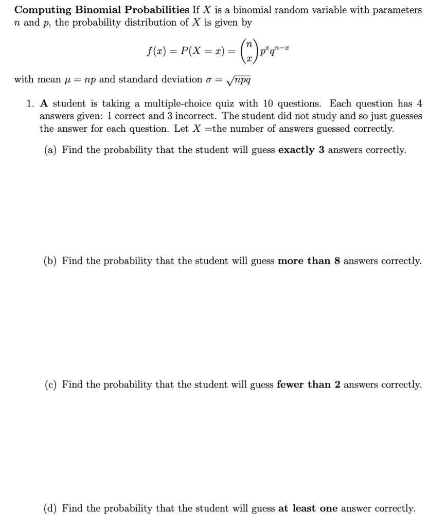 Solved Computing Binomial Probabilities If X is a binomial | Chegg.com
