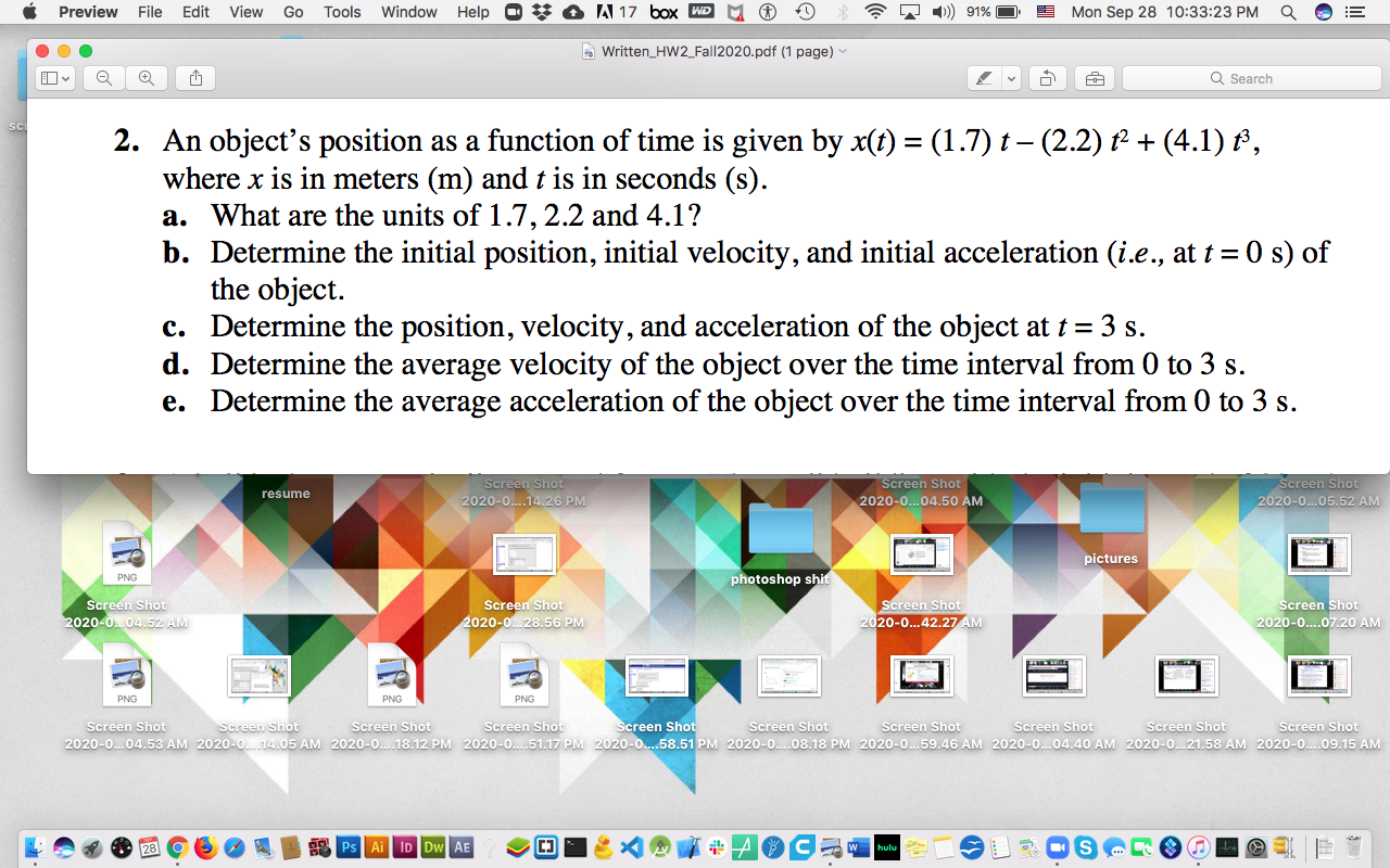 Solved An object’s position as a function of time is given | Chegg.com