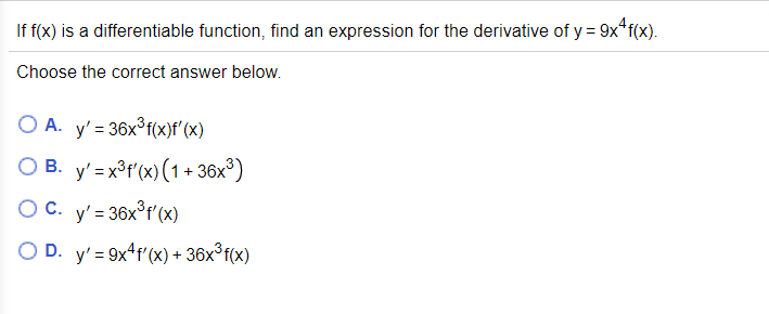 Solved If f(x) is a differentiable function, find an | Chegg.com