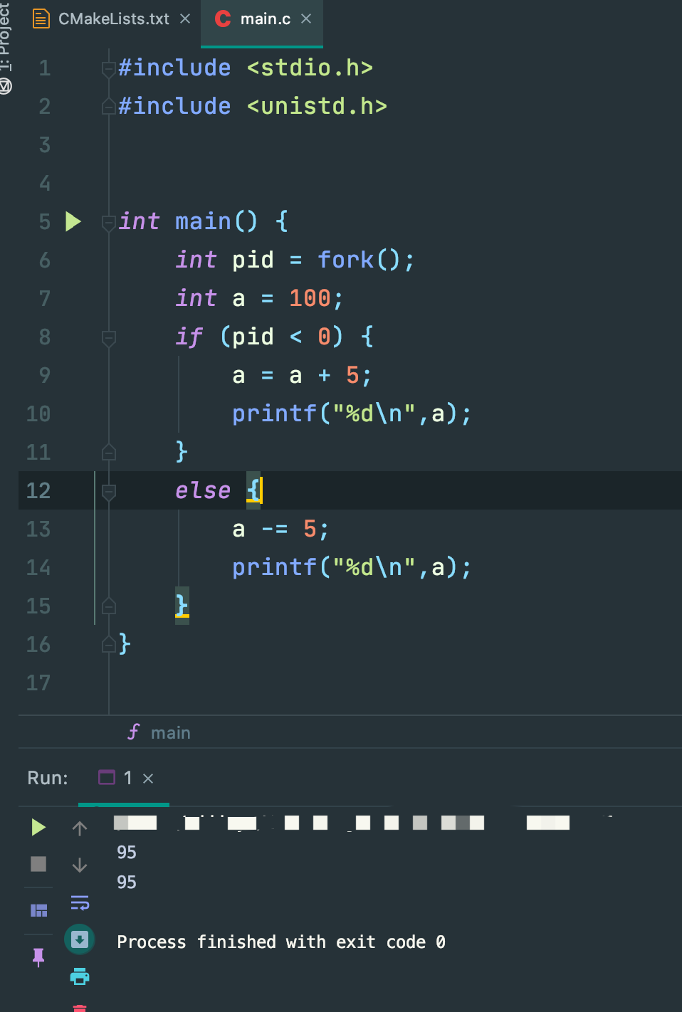 Solved CMakeLists.txt x C main.c x — #include #include A w | Chegg.com