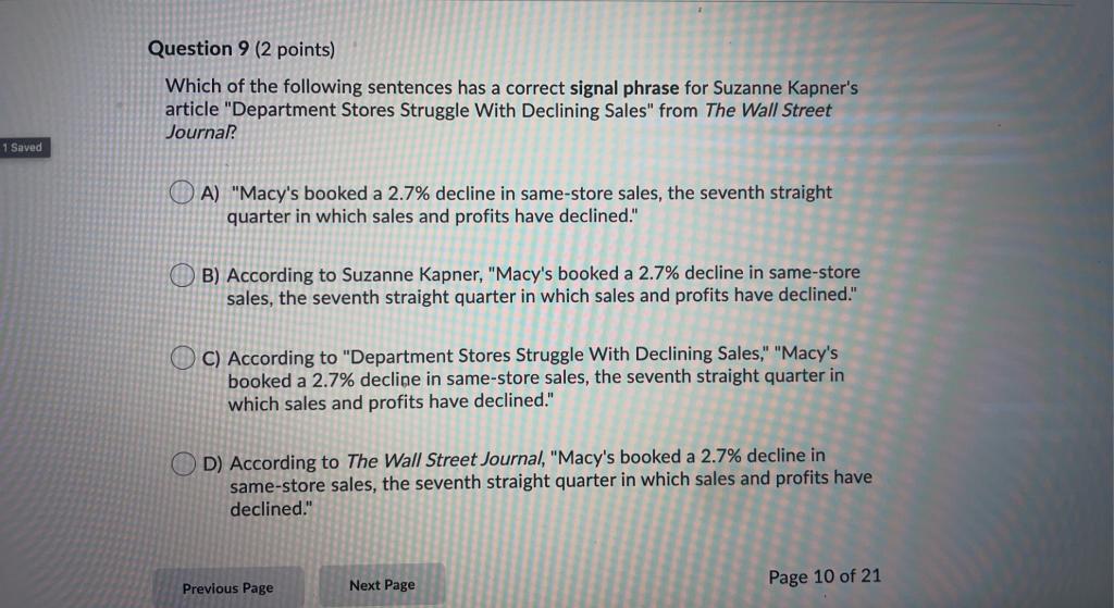 Solved Question 6 (2 points) Which of the following | Chegg.com