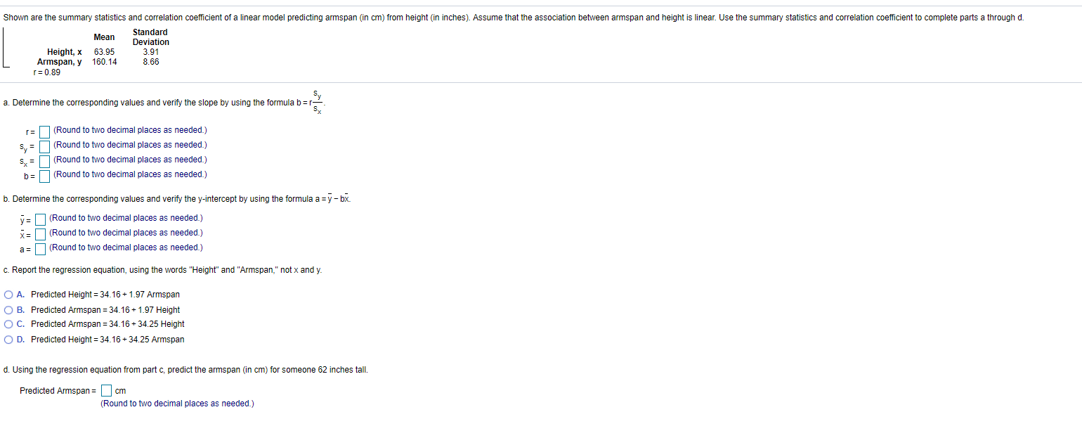 Solved Shown are the summary statistics and correlation | Chegg.com