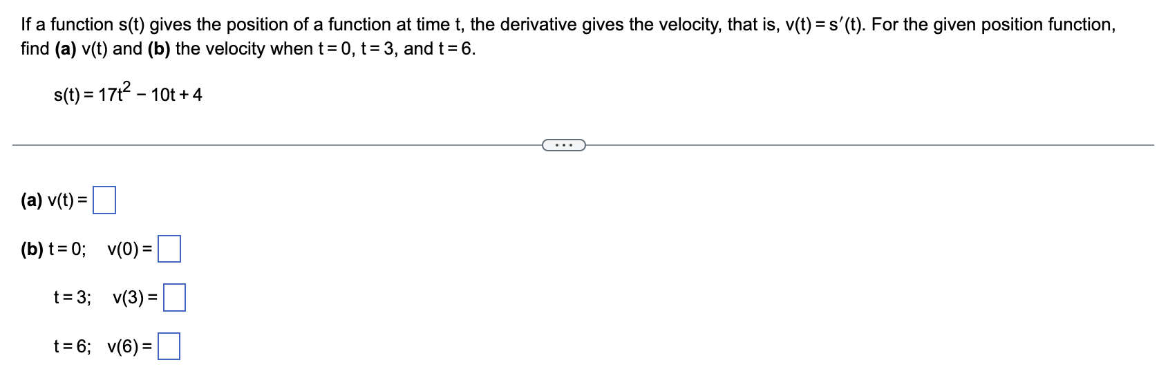 Solved If a function s(t) gives the position of a function | Chegg.com