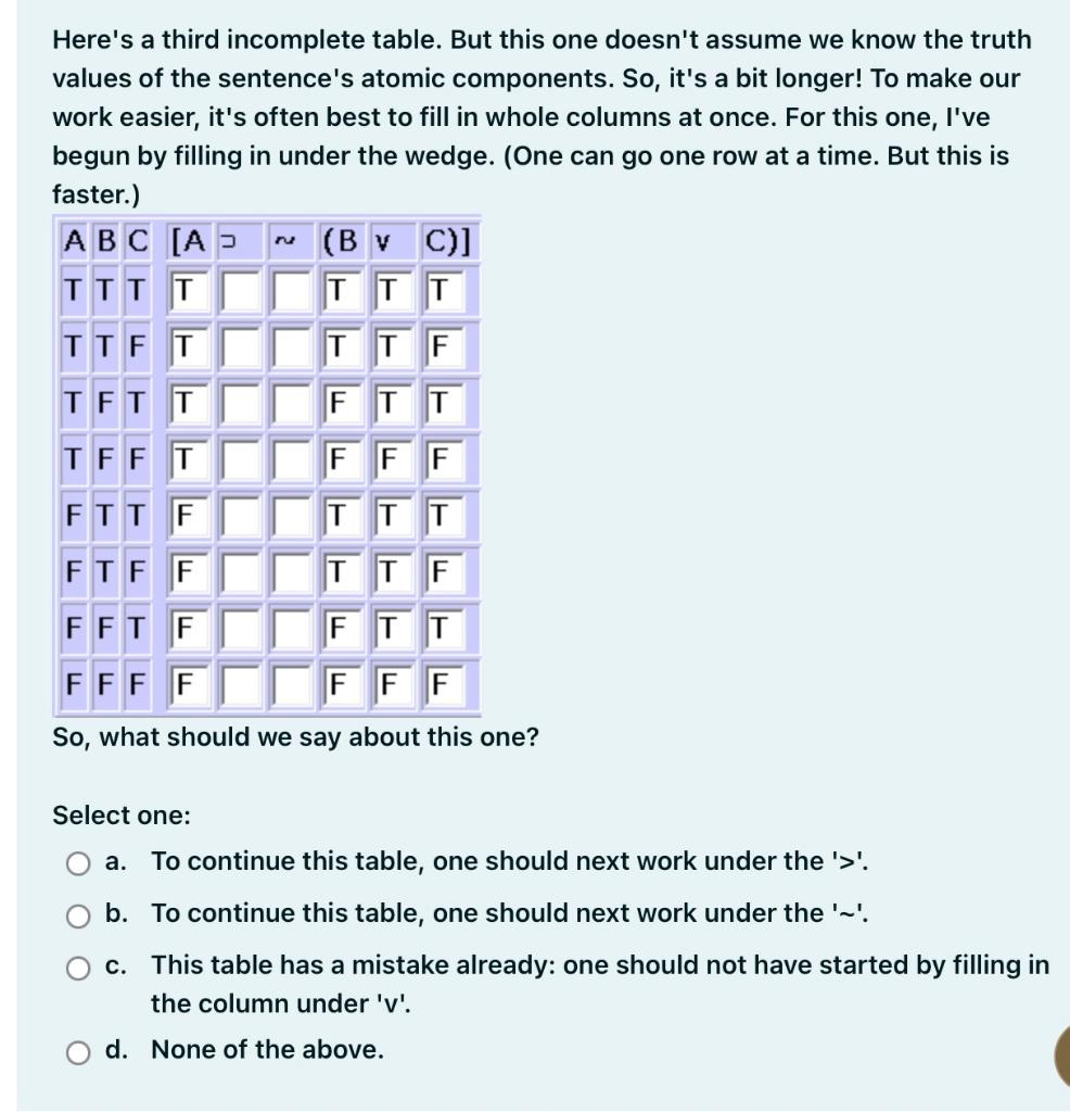 Solved Here's a third incomplete table. But this one doesn't | Chegg.com
