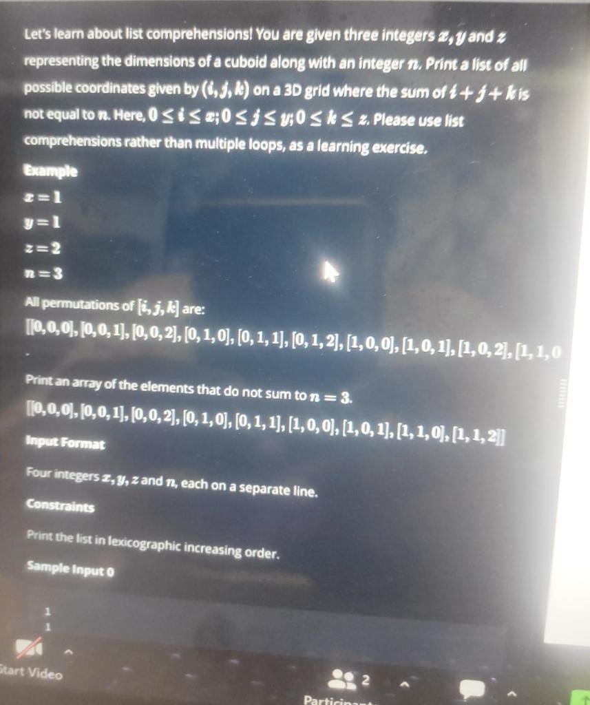 Solved Let's leam about list comprehensionst You are given | Chegg.com