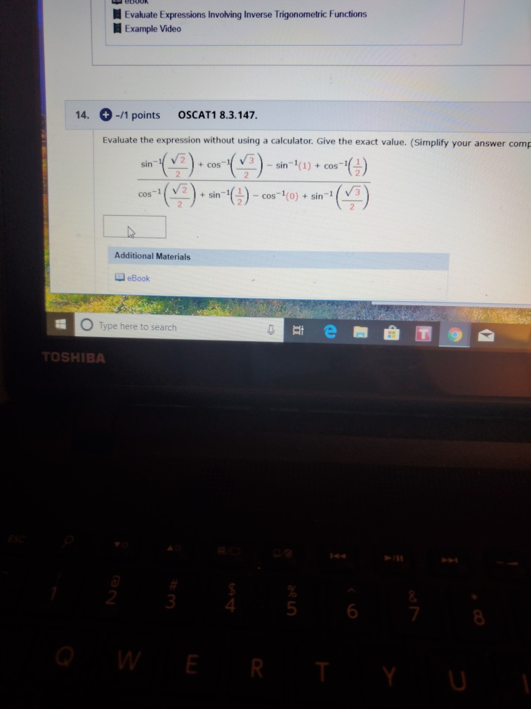 Solved Evaluate Expressions Involving Inverse Trigonometric | Chegg.com