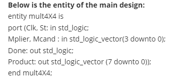 Solved Below is the entity of the main design: entity | Chegg.com