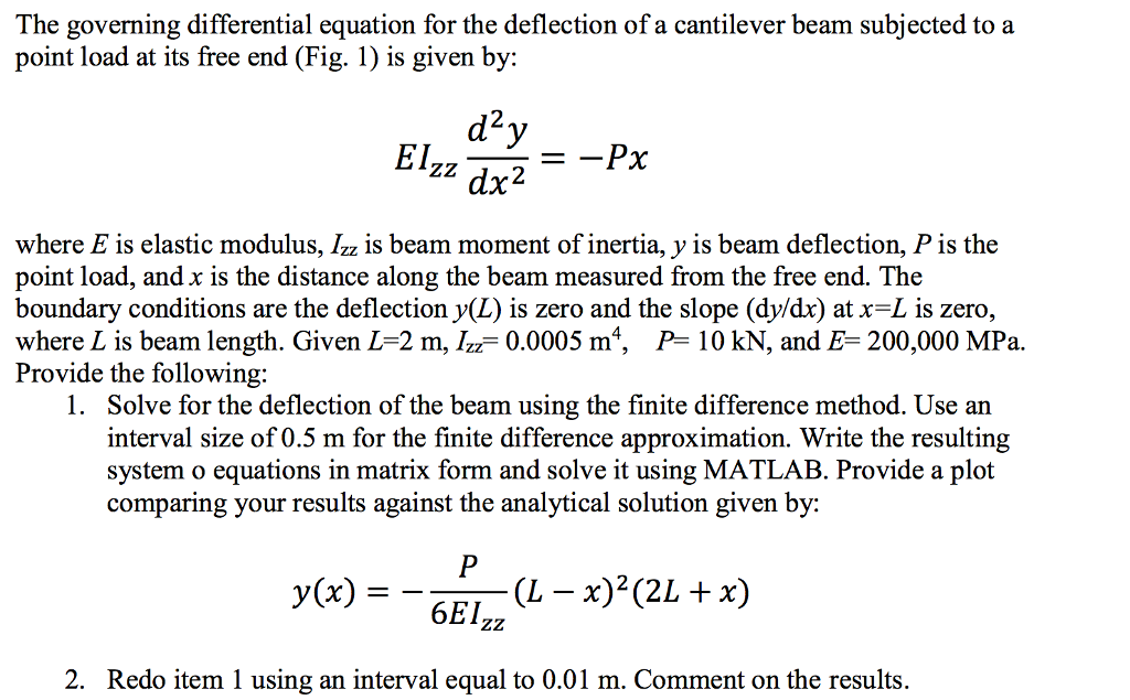 Solved The governing differential equation for the | Chegg.com