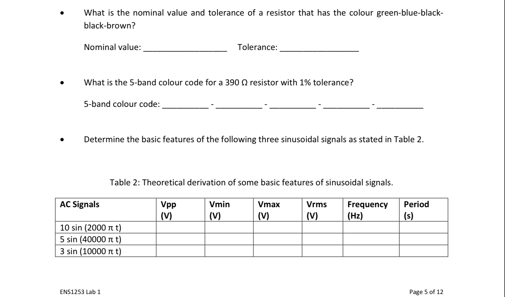Solved - What is the nominal value and tolerance of a | Chegg.com
