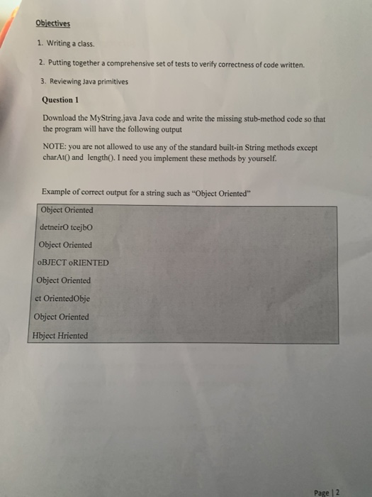 Solved Objectives 1. Writing a class. 2. Putting together a | Chegg.com