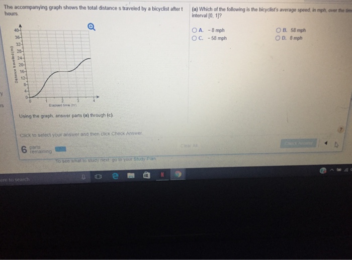 Solved The accompanying graph shows the total dstance s | Chegg.com