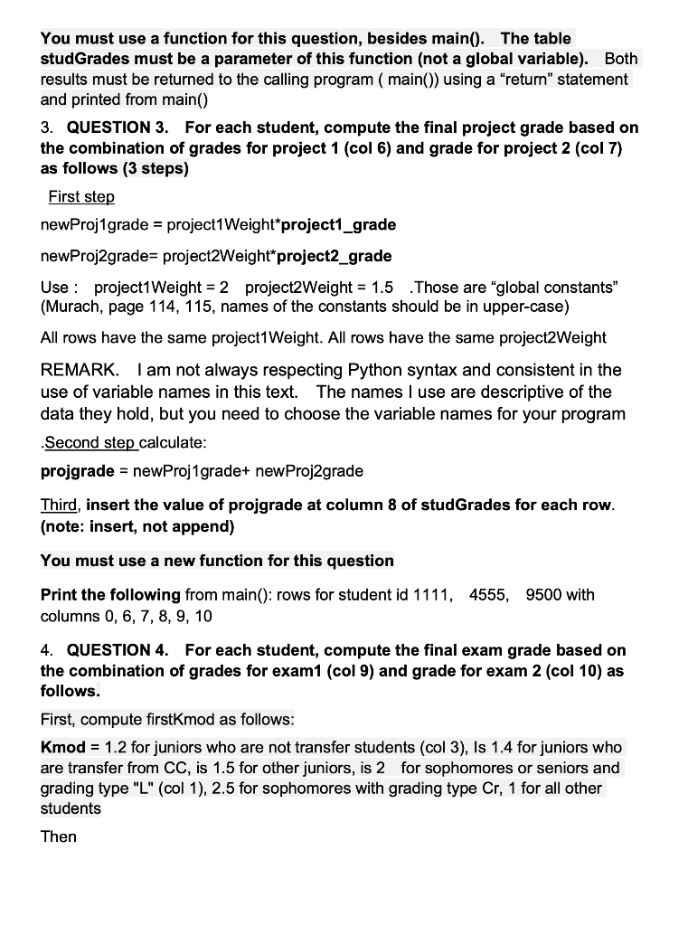 Solved Objectives: Functions, Lists, lists of lists This | Chegg.com