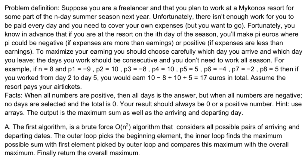 Solved Java Question Maximum Subarray Problem A Sample