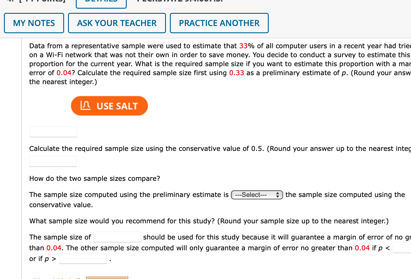 Solved MY NOTES ASK YOUR TEACHER PRACTICE ANOTHER Data from | Chegg.com