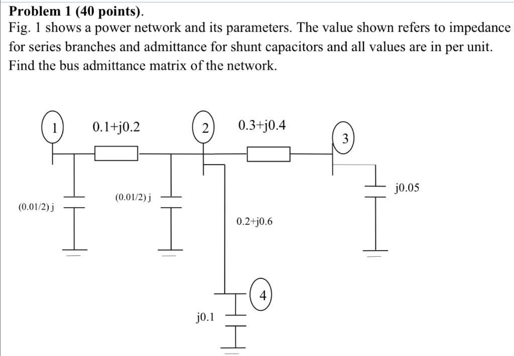 Solved Problem 1 (40 points). Fig. 1 shows a power network | Chegg.com Solved Problem 1 (40 points). Fig. 1 shows a power network | Chegg.com