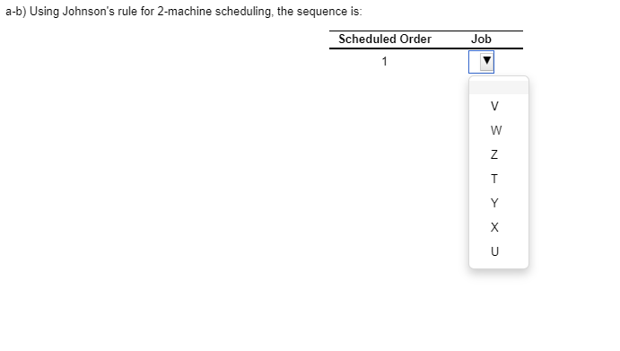 Solved a-b) Using Johnson's rule for 2-machine scheduling, | Chegg.com
