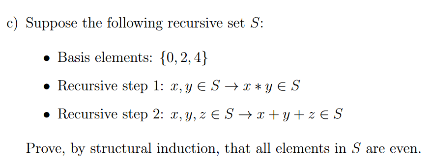 Solved Recursive Structures a) Give a recursive set | Chegg.com