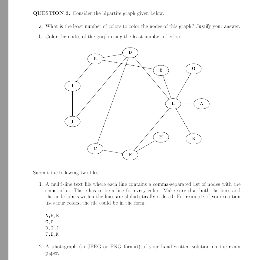 Solved QUESTION 3: Consider the bipartite graph given below. | Chegg.com