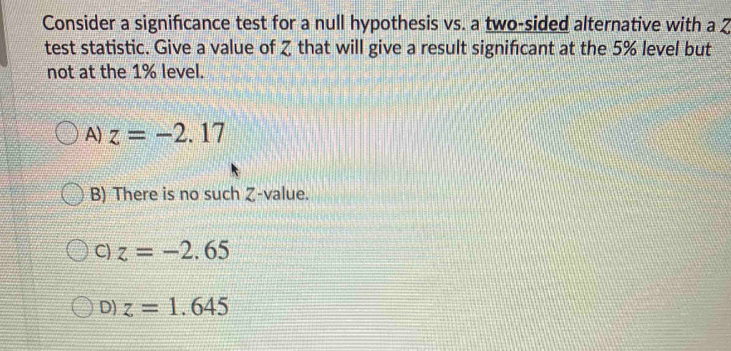 Solved Consider a significance test for a null hypothesis | Chegg.com