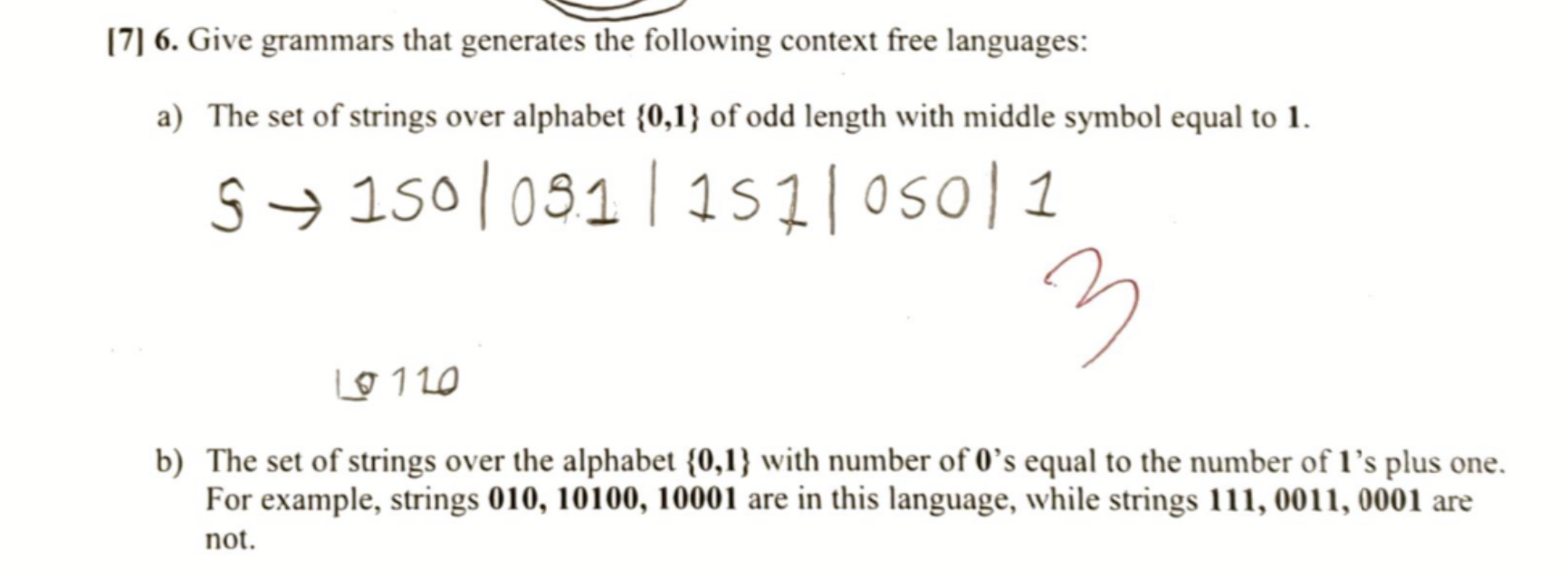 Solved [7] 6. ﻿Give grammars that generates the following | Chegg.com