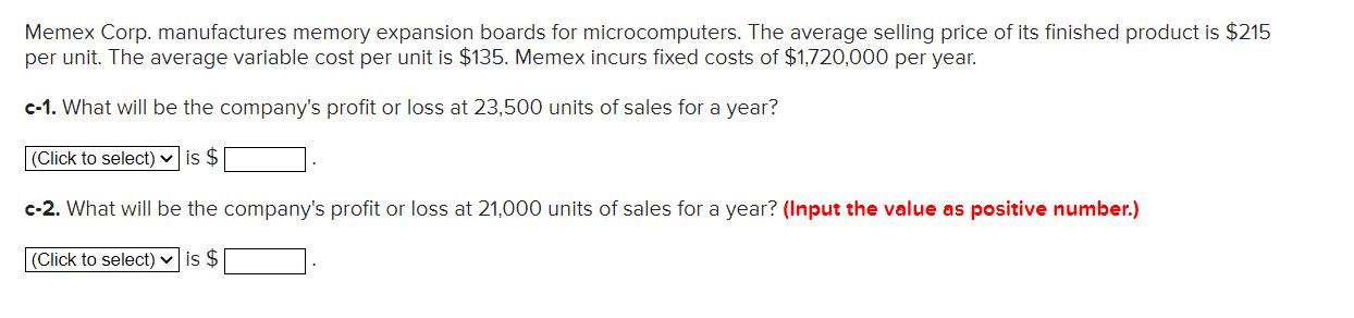 Solved Memex Corp. manufactures memory expansion boards for | Chegg.com