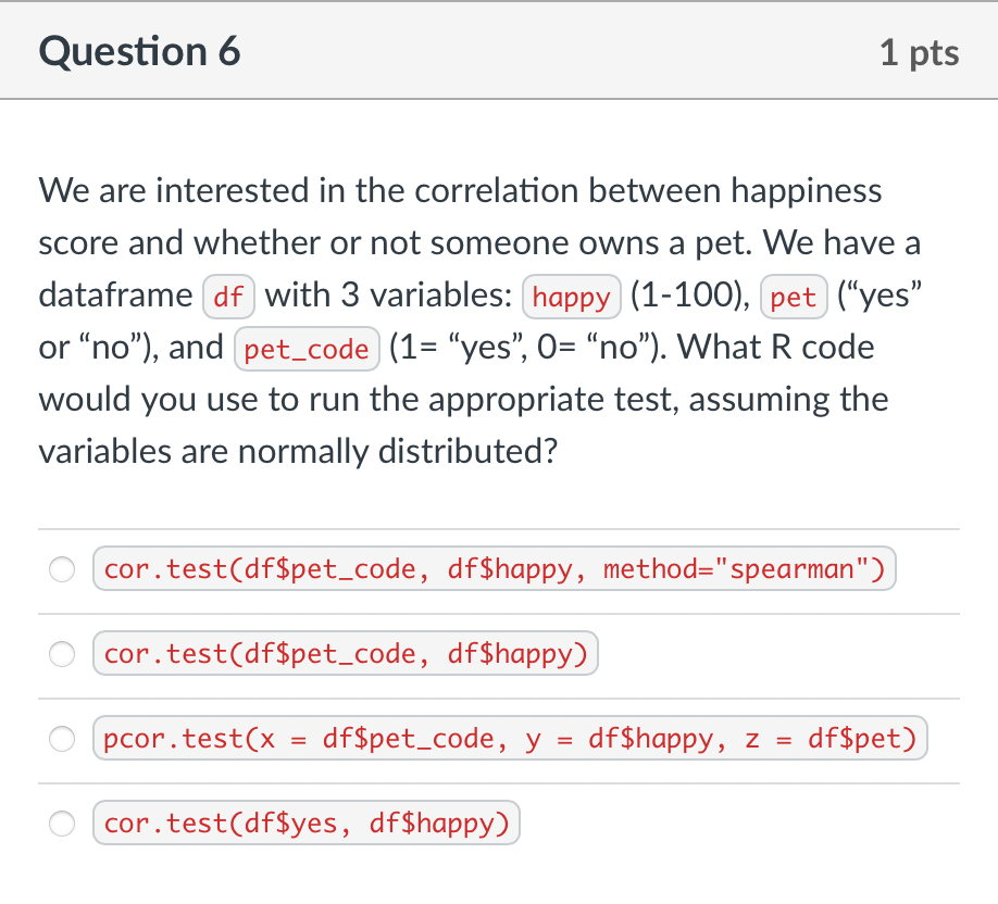 Solved We are interested in the correlation between | Chegg.com