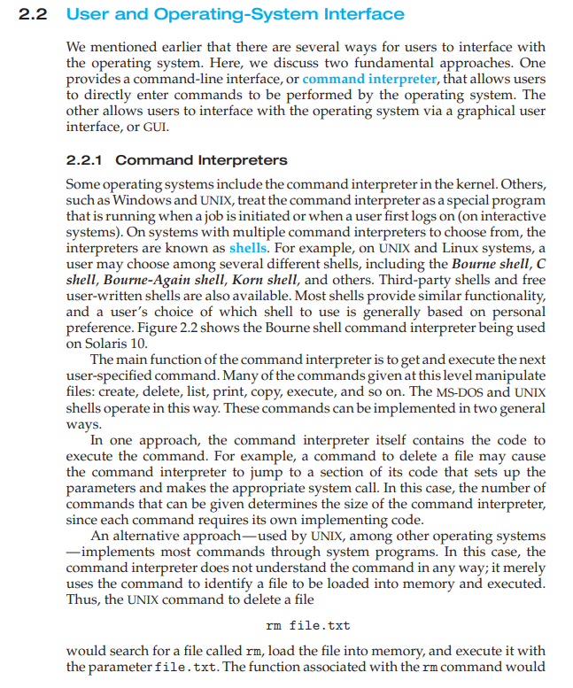 Solved User and Operating-System Interface We mentioned | Chegg.com