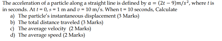 Solved The acceleration of a particle along a straight line | Chegg.com