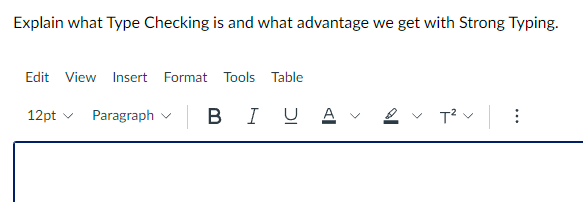 Solved Explain what Type Checking is and what advantage we | Chegg.com