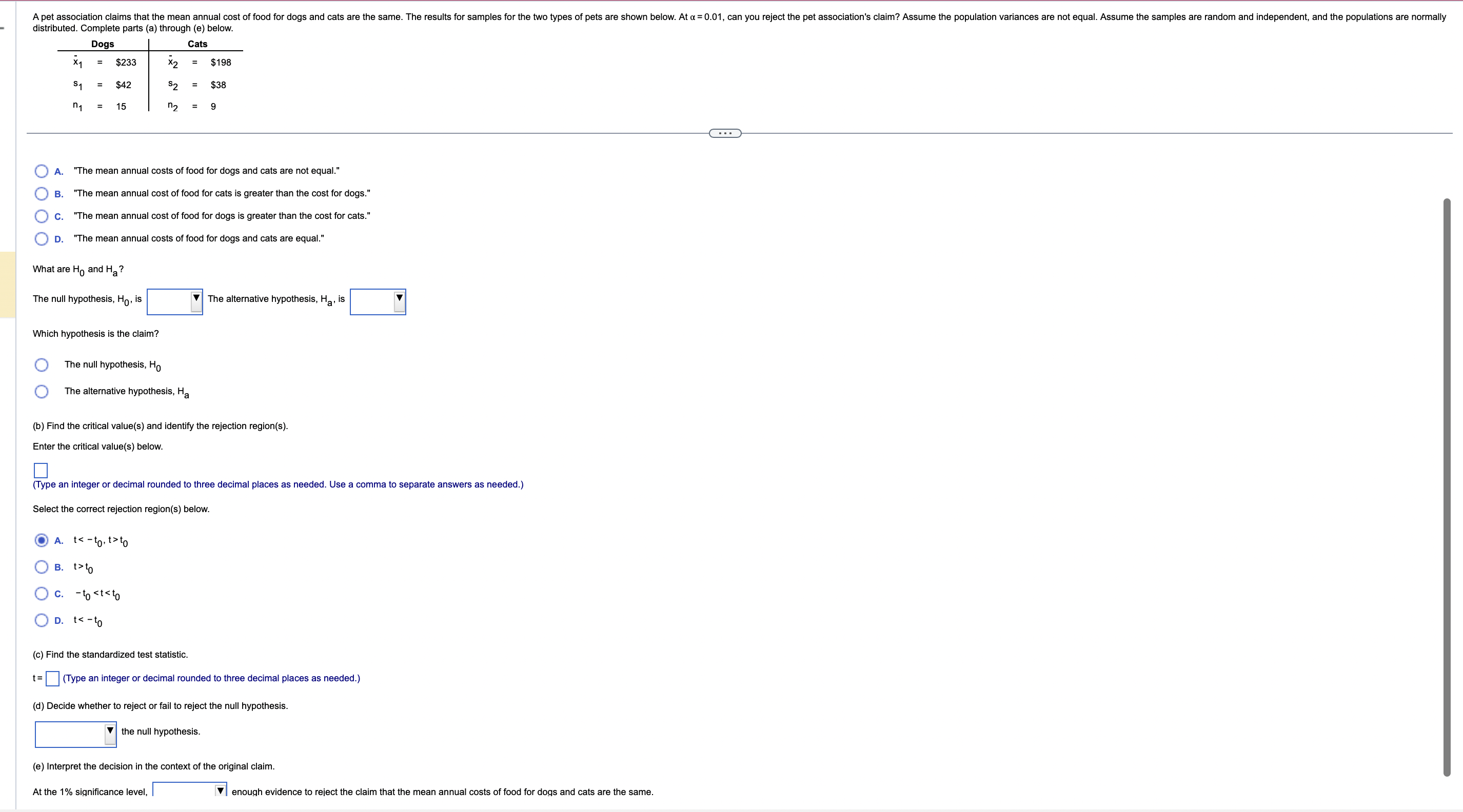 Solved distributed. Complete parts (a) ﻿through (e) | Chegg.com