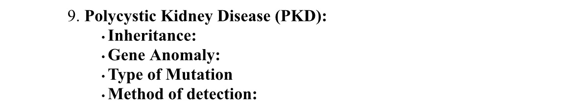 Solved Polycystic Kidney Disease (PKD):Inheritance:-Gene | Chegg.com