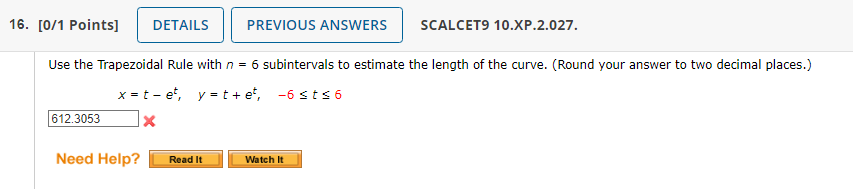 Solved Use the Trapezoidal Rule with n=6 subintervals to | Chegg.com