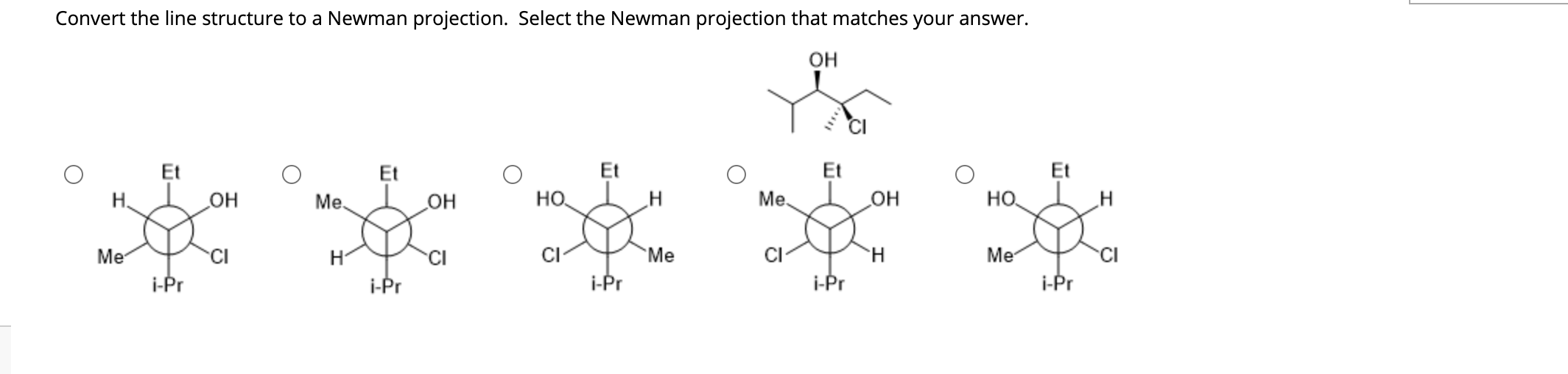 Solved Convert the line structure to a Newman projection. | Chegg.com