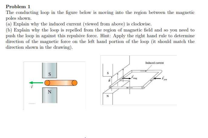Solved Problem 1 The conducting loop in the figure below is | Chegg.com