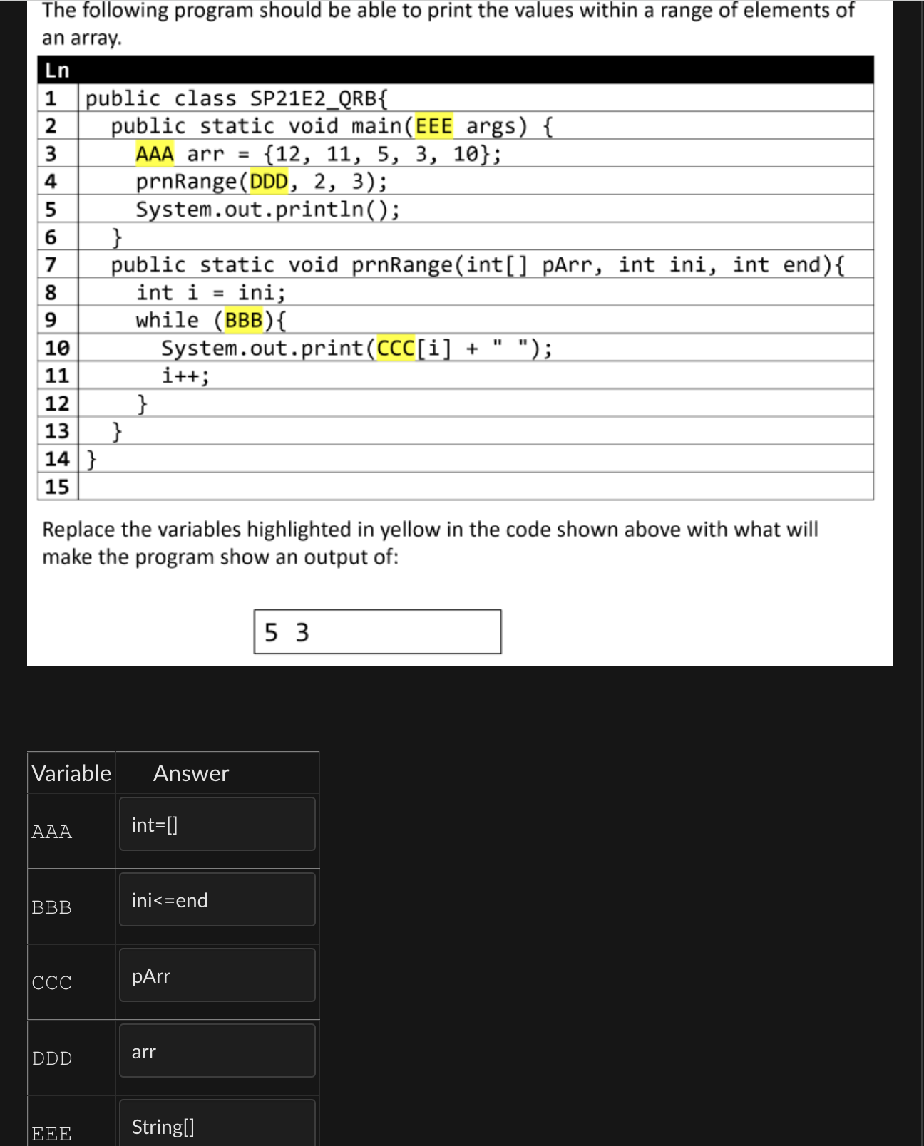 Solved Hello I and to replace the highlighted values in | Chegg.com