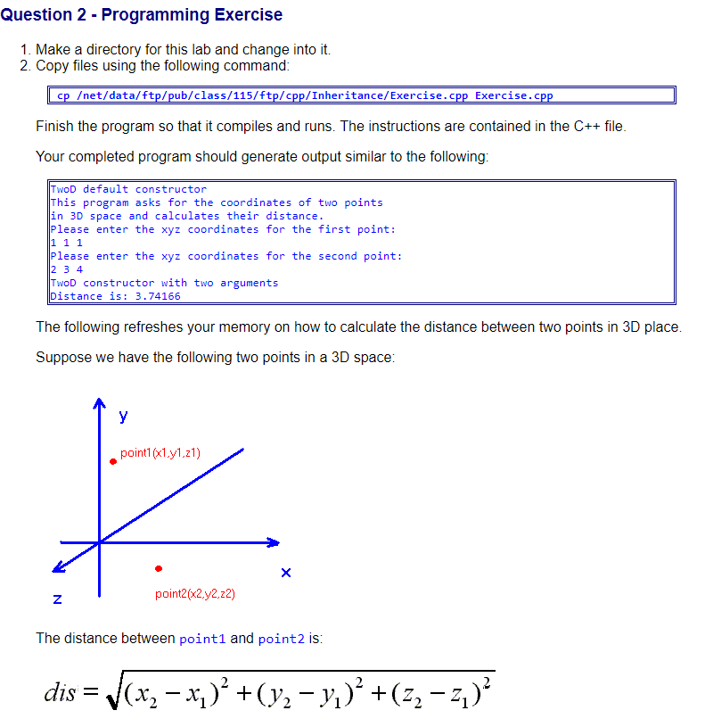 Solved Question 2 - Programming Exercise 1. Make a directory | Chegg.com
