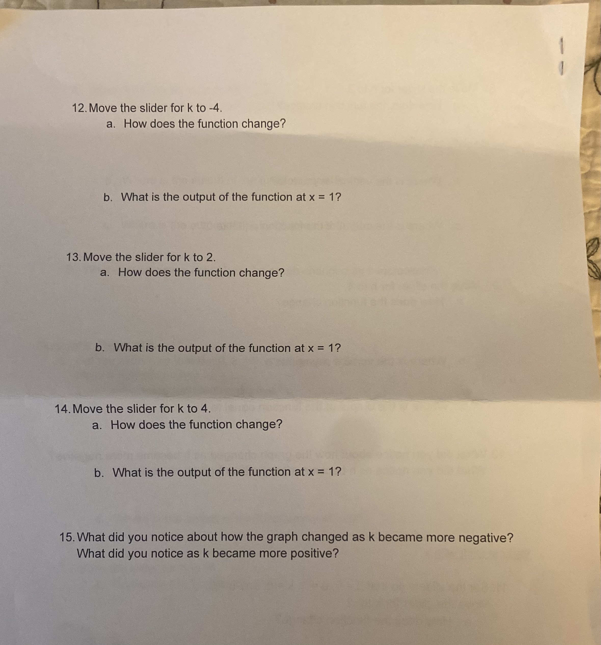 Move the slider for k ﻿to -4 .a. ﻿How does the | Chegg.com