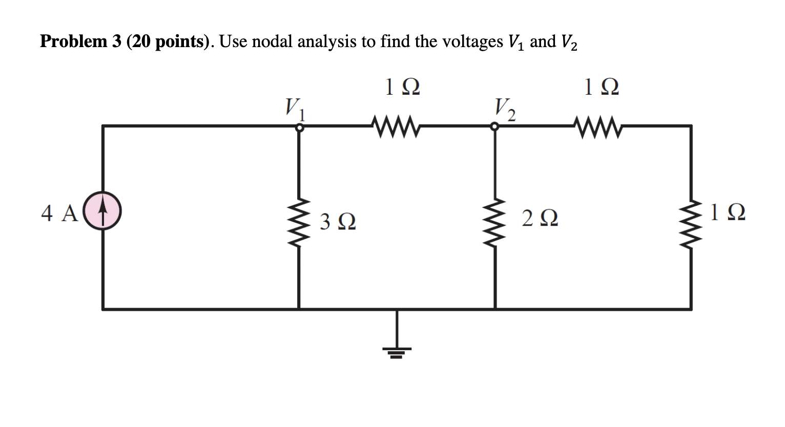 Solved Problem 3 (20 points). Use nodal analysis to find the | Chegg.com Solved Problem 3 (20 points). Use nodal analysis to find the | Chegg.com