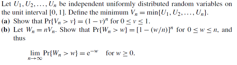 Solved Let U1, U2, ..., Un be independent uniformly | Chegg.com