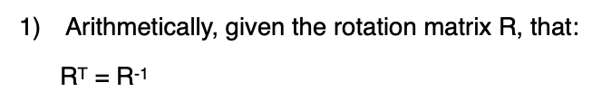 Solved 1) Arithmetically, given the rotation matrix R, that: | Chegg.com